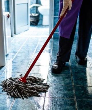 janitor mopping